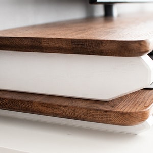 Solid Oak Monitor Walnut Finish Stand Custom Size / Shelf / Raiser ...