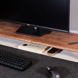 Real Oak Monitor Stand: Custom Size Wooden Desk Shelf - Etsy UK
