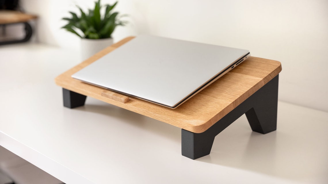 Real Oak Laptop Stand / Shelf / Raiser/ Home Office/ Imac - Etsy