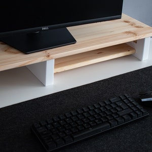Solid Wood Monitor Natural Finish Stand Custom Size / Shelf / Raiser ...