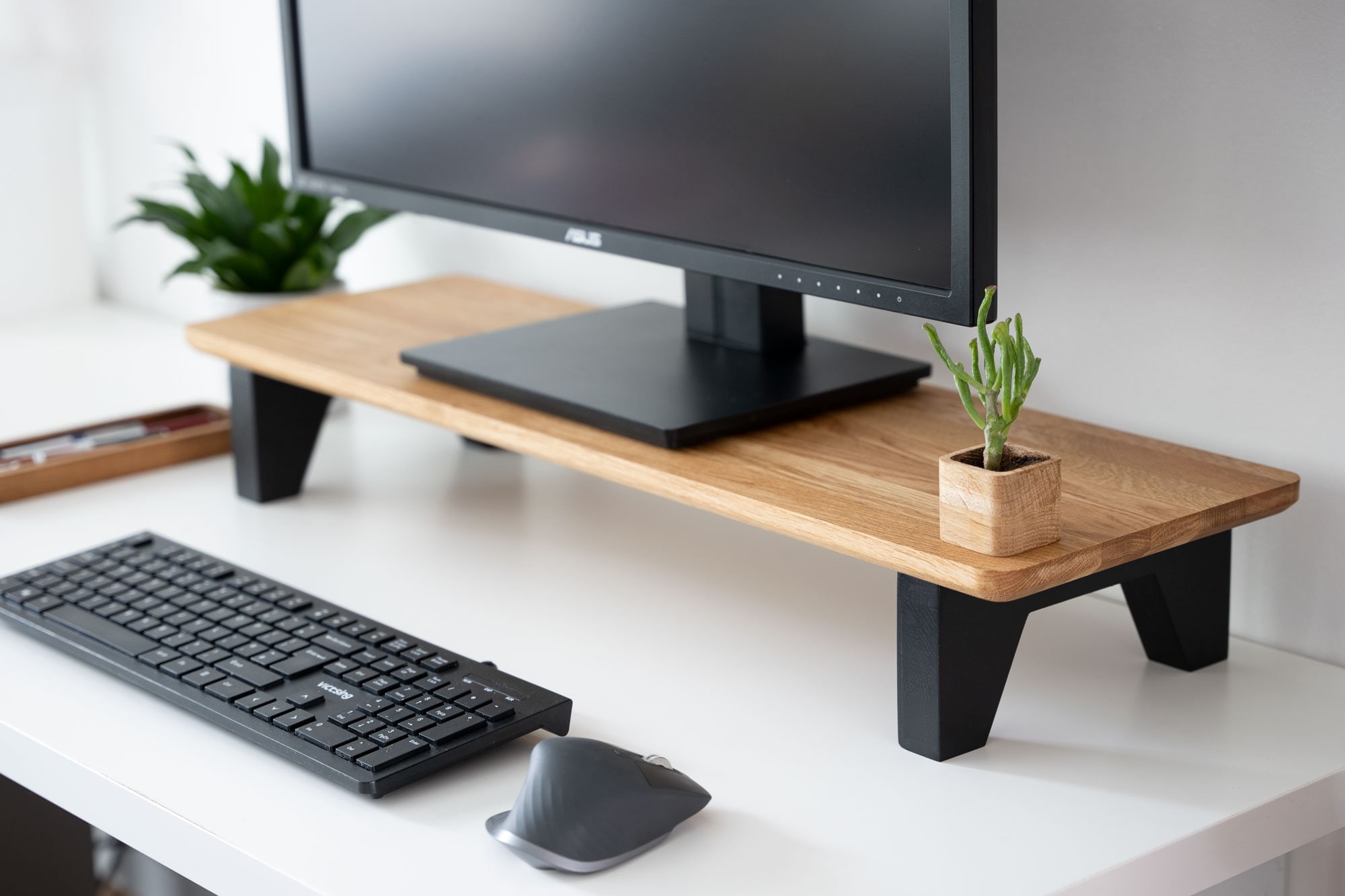 Solid Oak Monitor Stand Custom Size/ Shelf / Raiser/ Home - Etsy UK