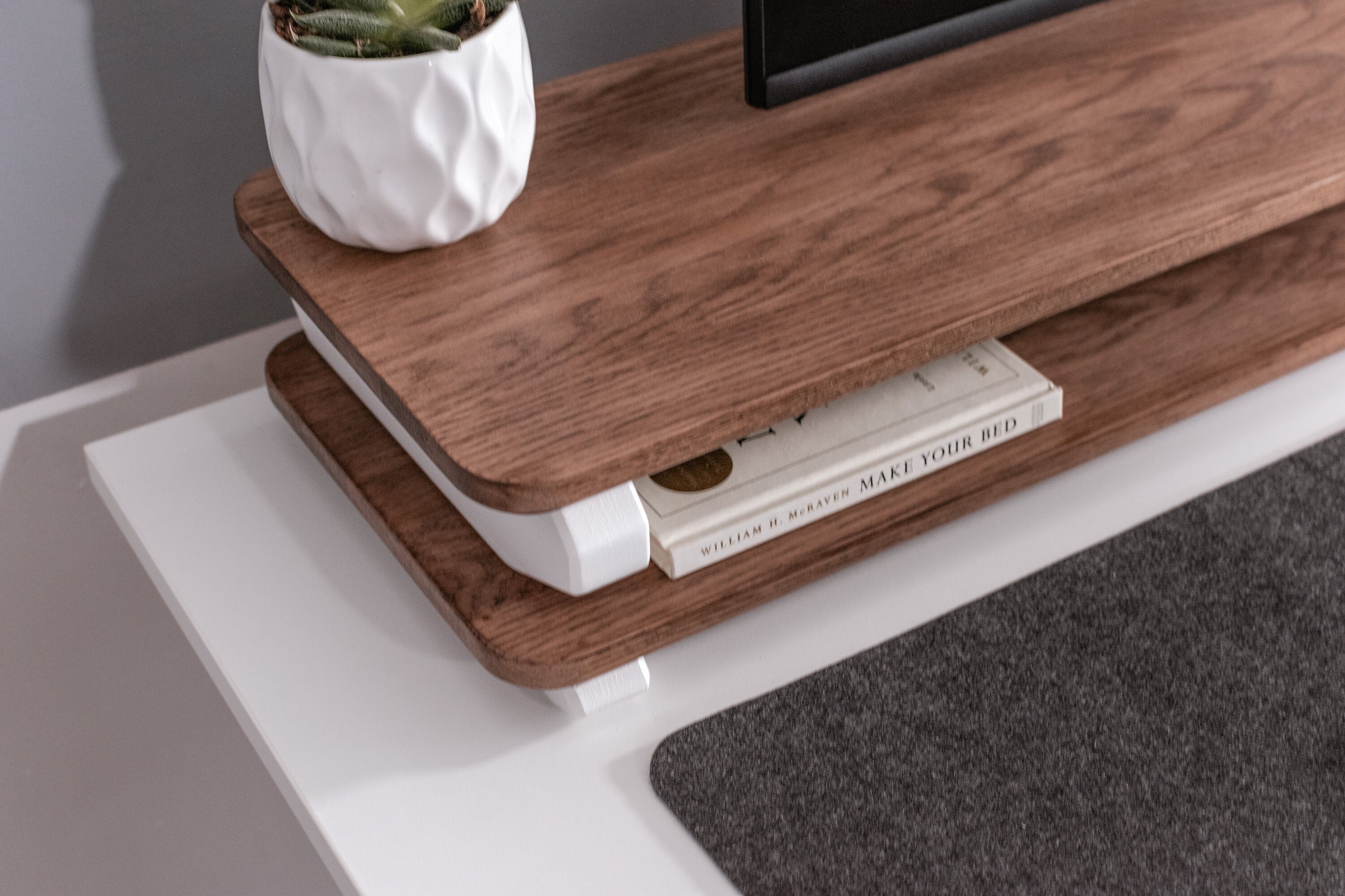 Solid Oak Monitor Walnut Finish Stand Custom Size / Shelf / - Etsy UK