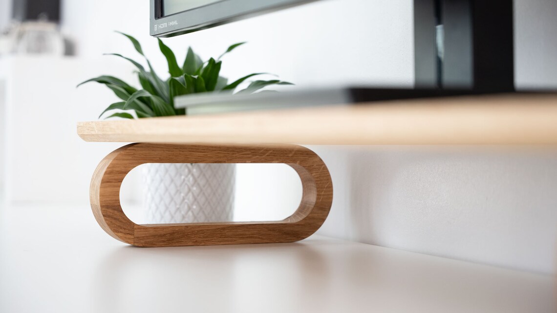Solid Oak Monitor Stand Custom Size/ Shelf / Raiser/ Home - Etsy