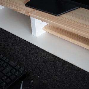 Solid Wood Monitor Natural Finish Stand Custom Size / Shelf / Raiser ...