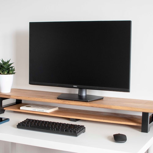 Solid Oak Monitor Stand Custom Size / Shelf / Raiser/ Home - Etsy