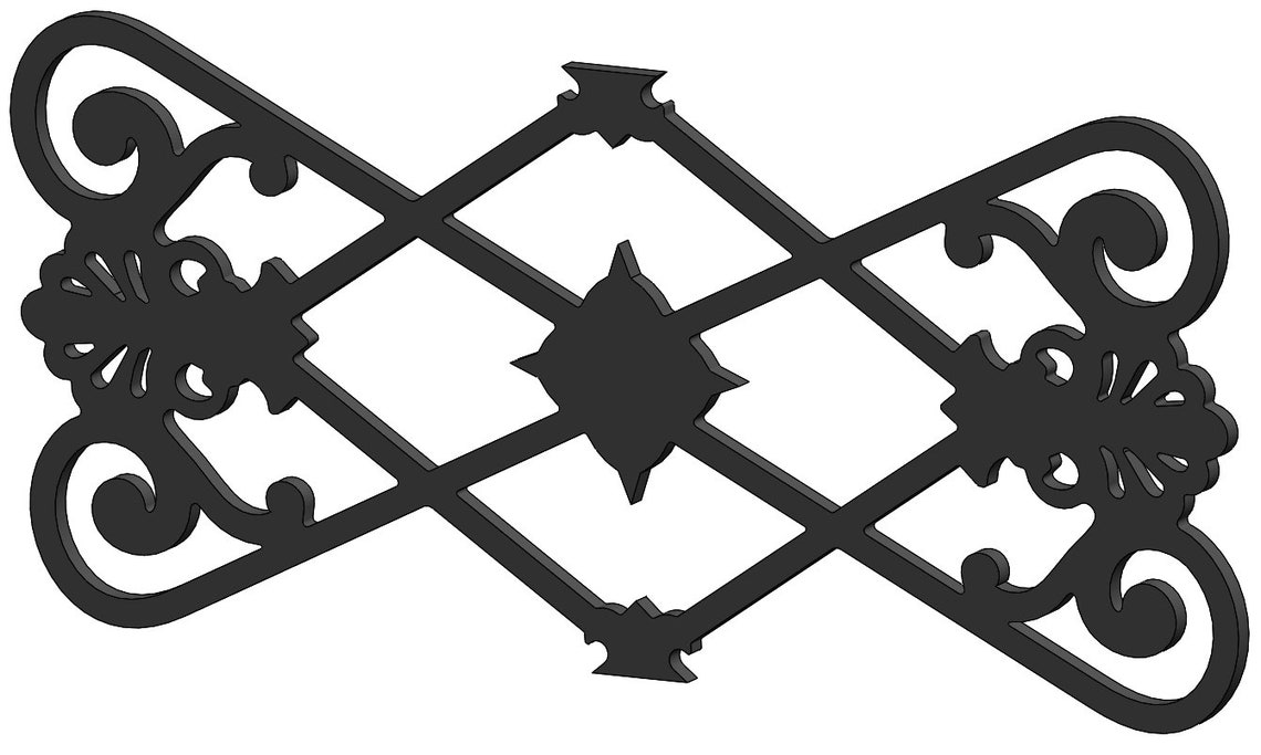 Iges, DXF, SVG, Png - Wrought Iron Panel for Cnc Cutting or Printing ...