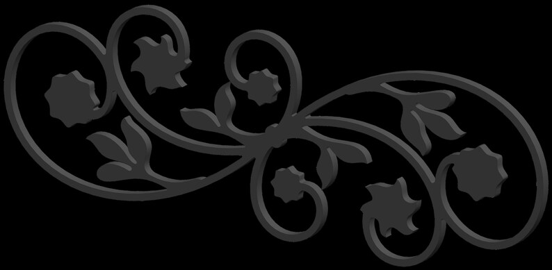 Iges DXF SVG png wrought iron scroll panel | Etsy