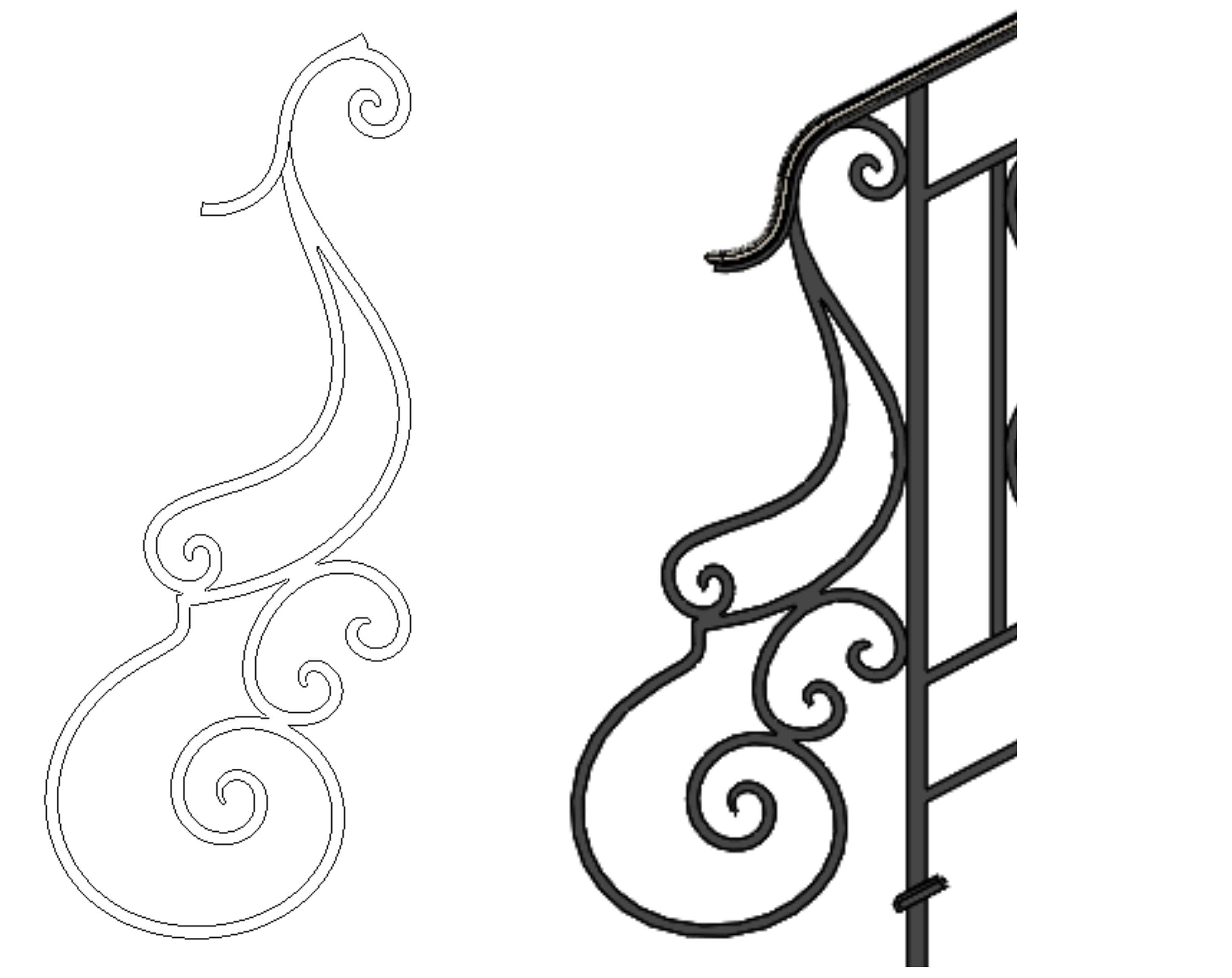 Iges, DXF, SVG, Canva, Png - Ornamental Stair Balustrade - Etsy