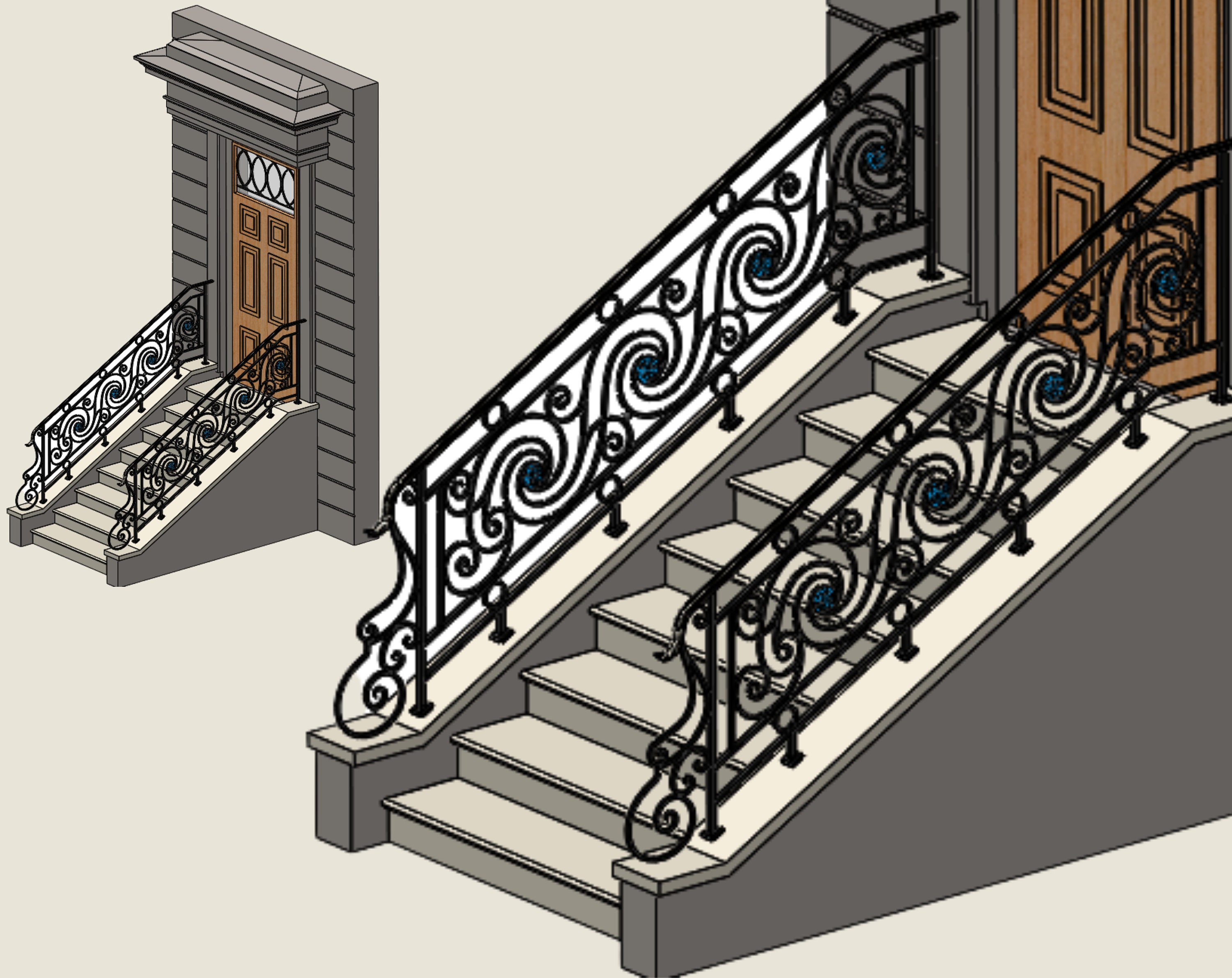 Iges, DXF, SVG, Canva, Png - Ornamental Stair Balustrade - Etsy