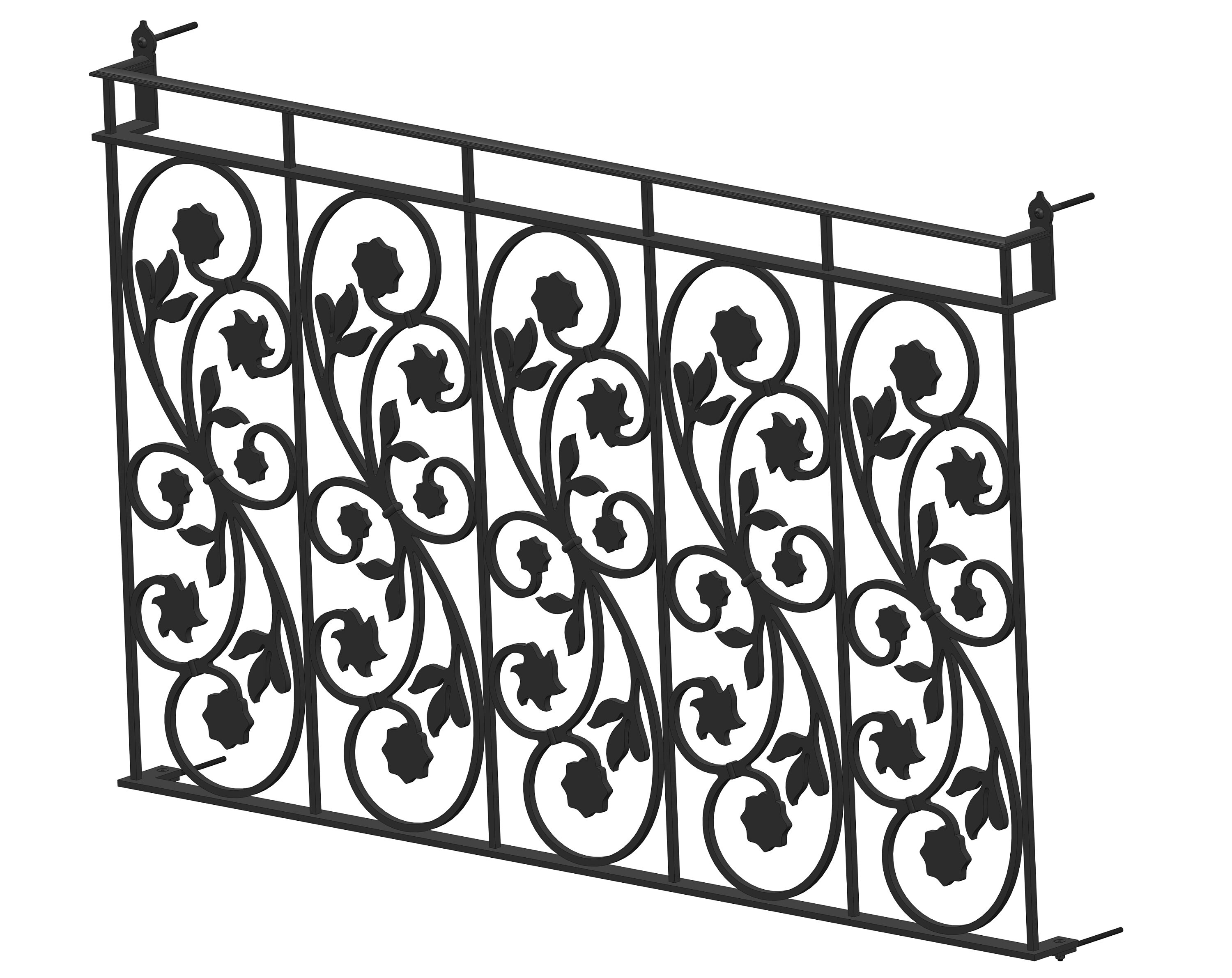 Solidworks - Wrought Iron Scroll Panel - High-end London Housing Market ...