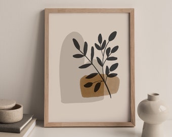 Botanical Art Leaf Print Boho Wall Prints Decor Minimalist - Etsy UK