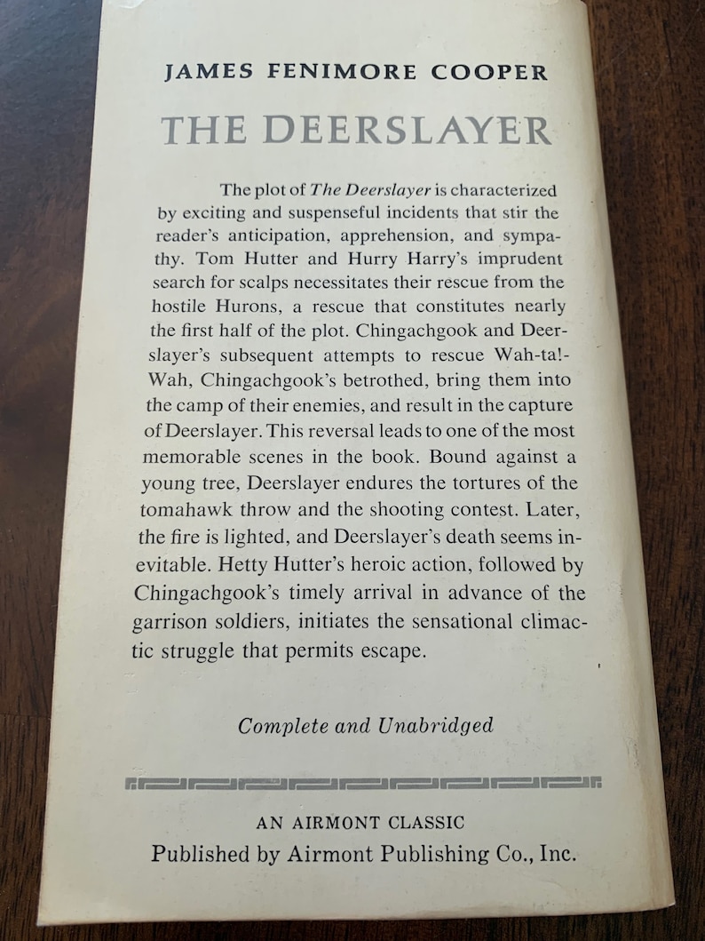 The Deerslayer Book James Fenimore Cooper 1964 - Etsy