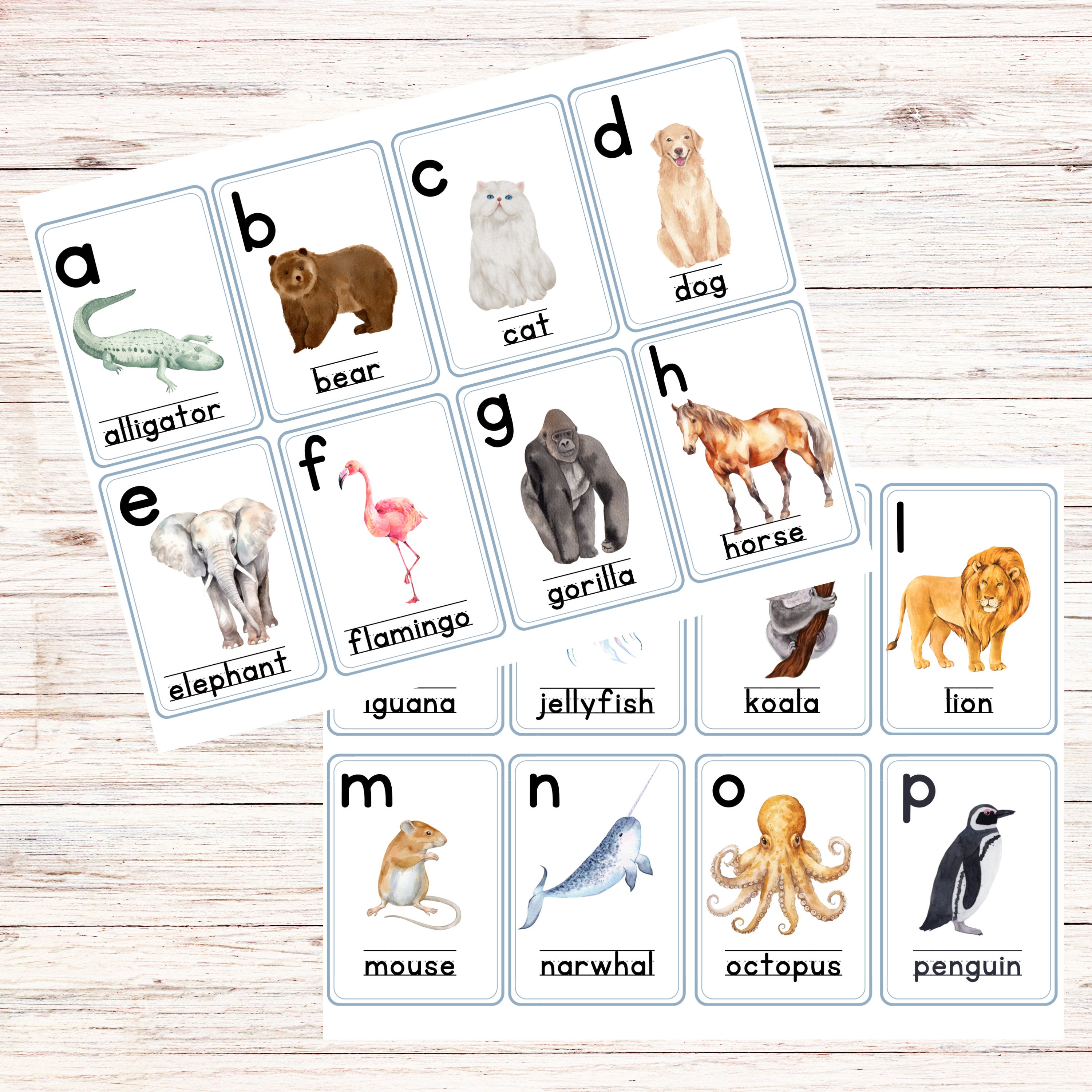 Printable Alphabet Cards, Montessori, Toddler, Preschool, Early ...