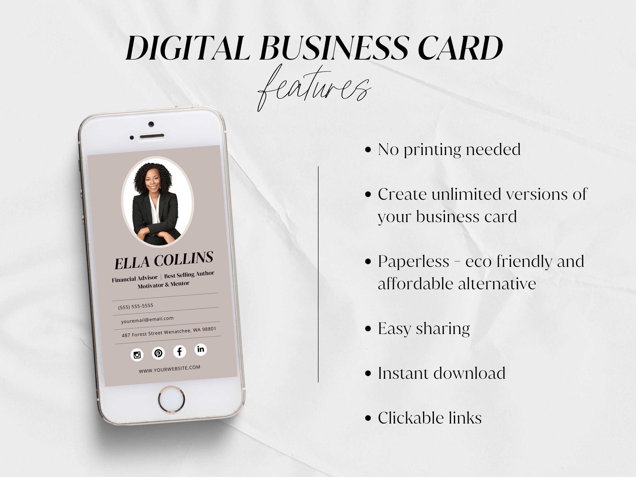 Speaker One Sheet and Digital Business Card Bundle | Speaker Canva ...