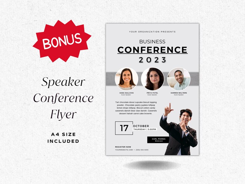 Speaker Sheet and Media Kit Template Bundle, Speaker One Sheet ...