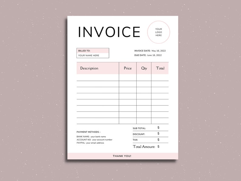 Pink Invoice Template Download | Invoice Template | Invoice Template ...
