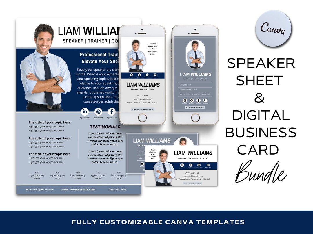 Speaker Sheet and Unique Business Card Bundle | Speaker One Sheet ...