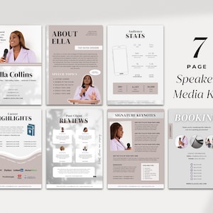 Speaker Media Kit | Speaker One Sheet Bundle Canva Template | Speaker ...