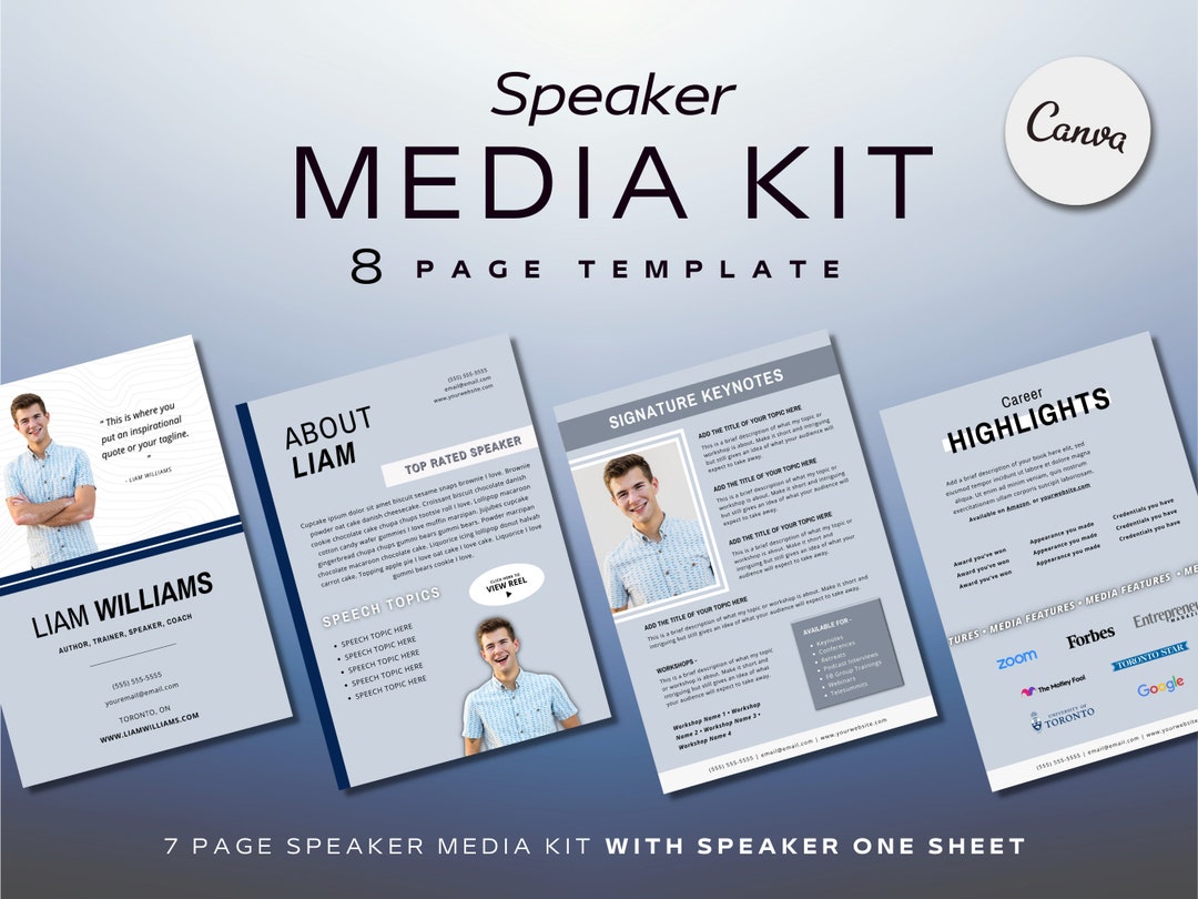 Motivational Speaker Media Kit | Speaker Sheet and 7 Page Media Kit Bundle | Speaker One Sheet ...