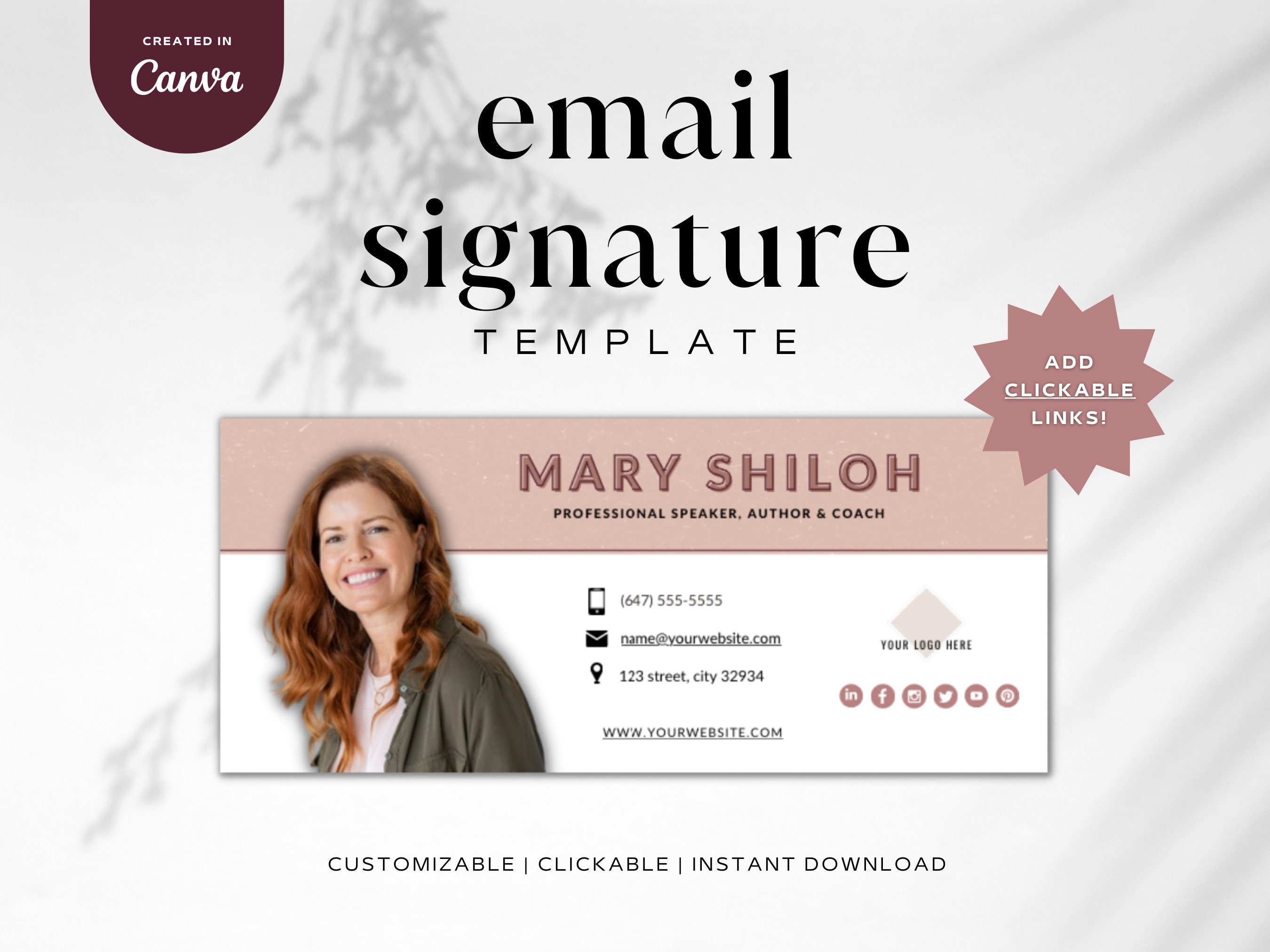 Email Signature Template Canva | Signature Logo | Gmail Email Signature ...