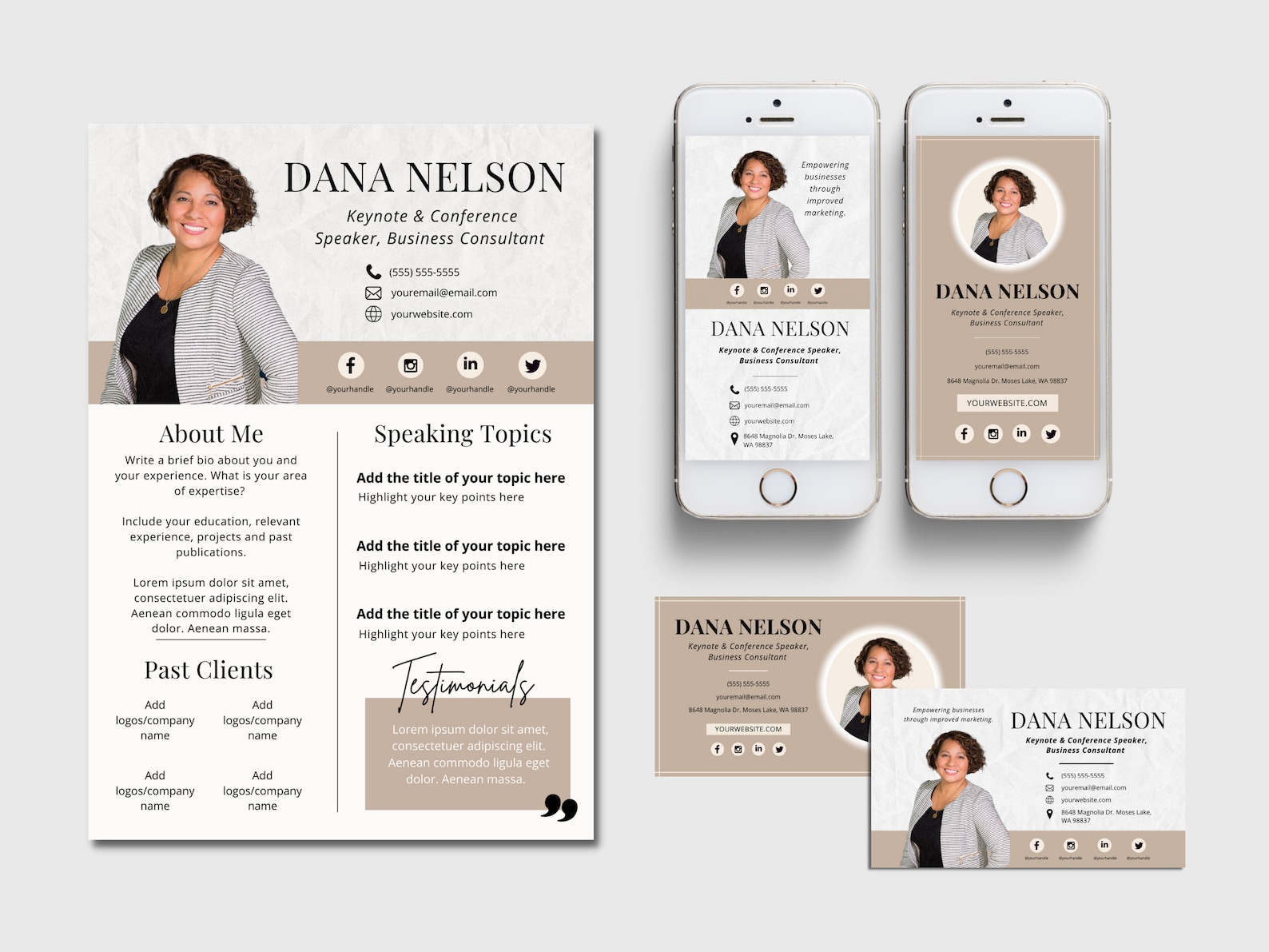 Speaker Sheet and Digital Business Card Bundle | Professional Speaker ...