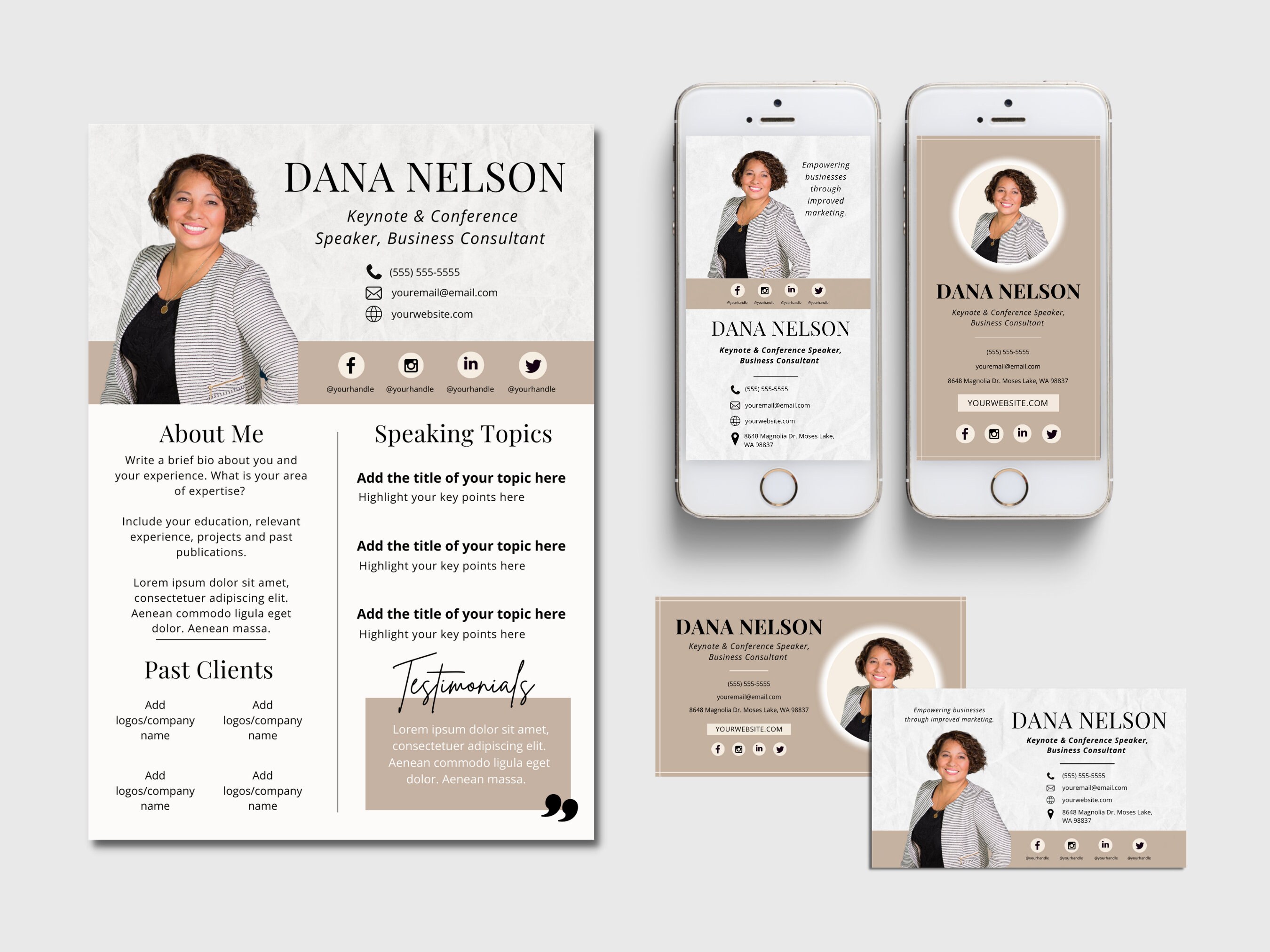 Speaker Sheet and Digital Business Card Bundle | Professional Speaker ...