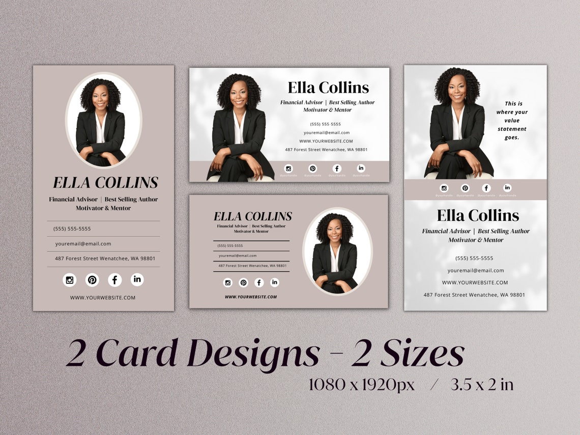 Speaker One Sheet and Digital Business Card Bundle | Speaker Canva ...