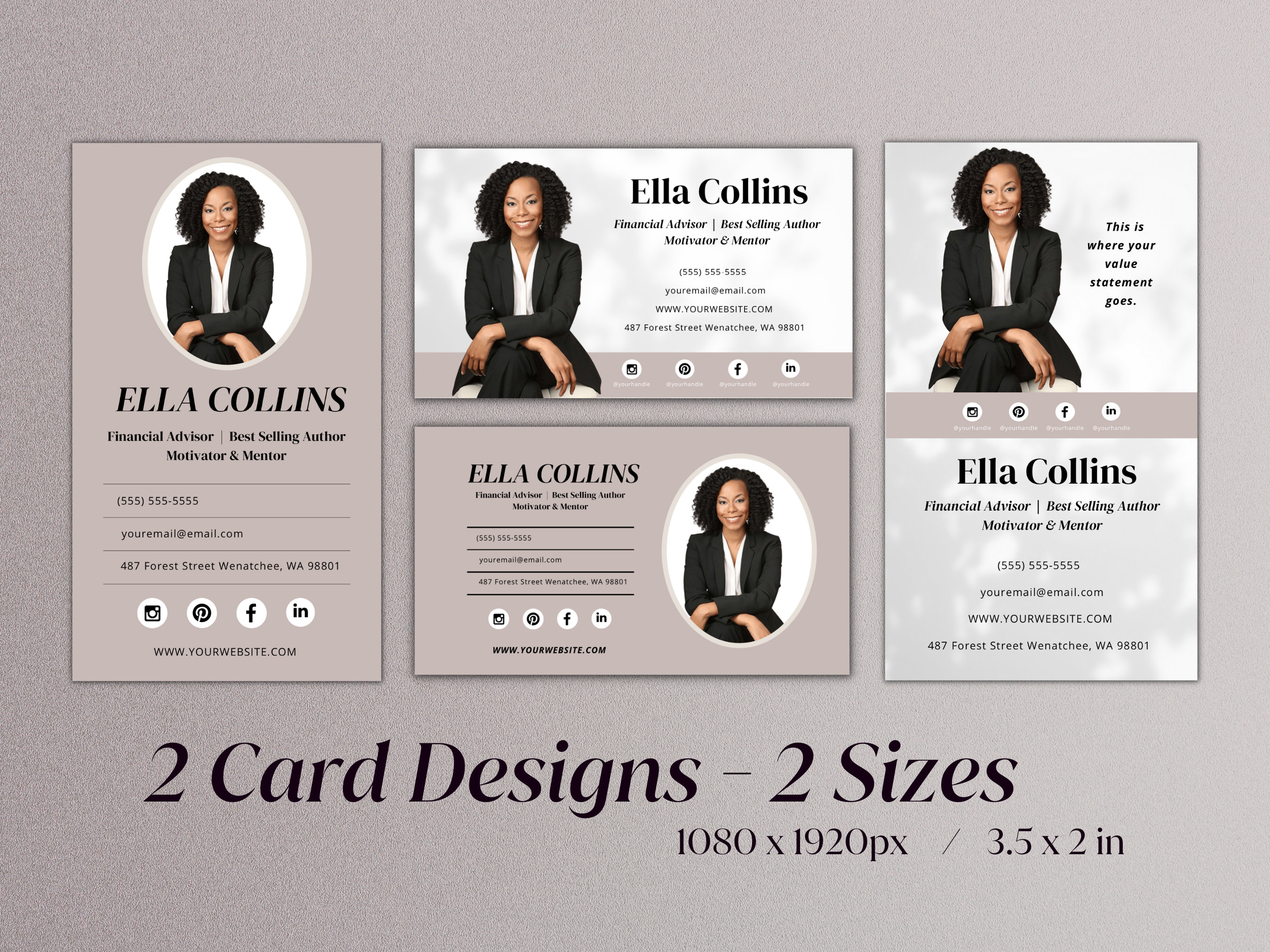 Speaker One Sheet and Digital Business Card Bundle | Speaker Canva ...