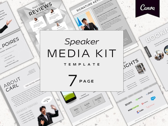 7 Page Speaker Media Kit Template Press Kit for Keynote | Etsy