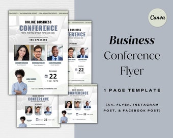 Business Conference Flyer | Speaker Canva Template | Seminar Flyer ...