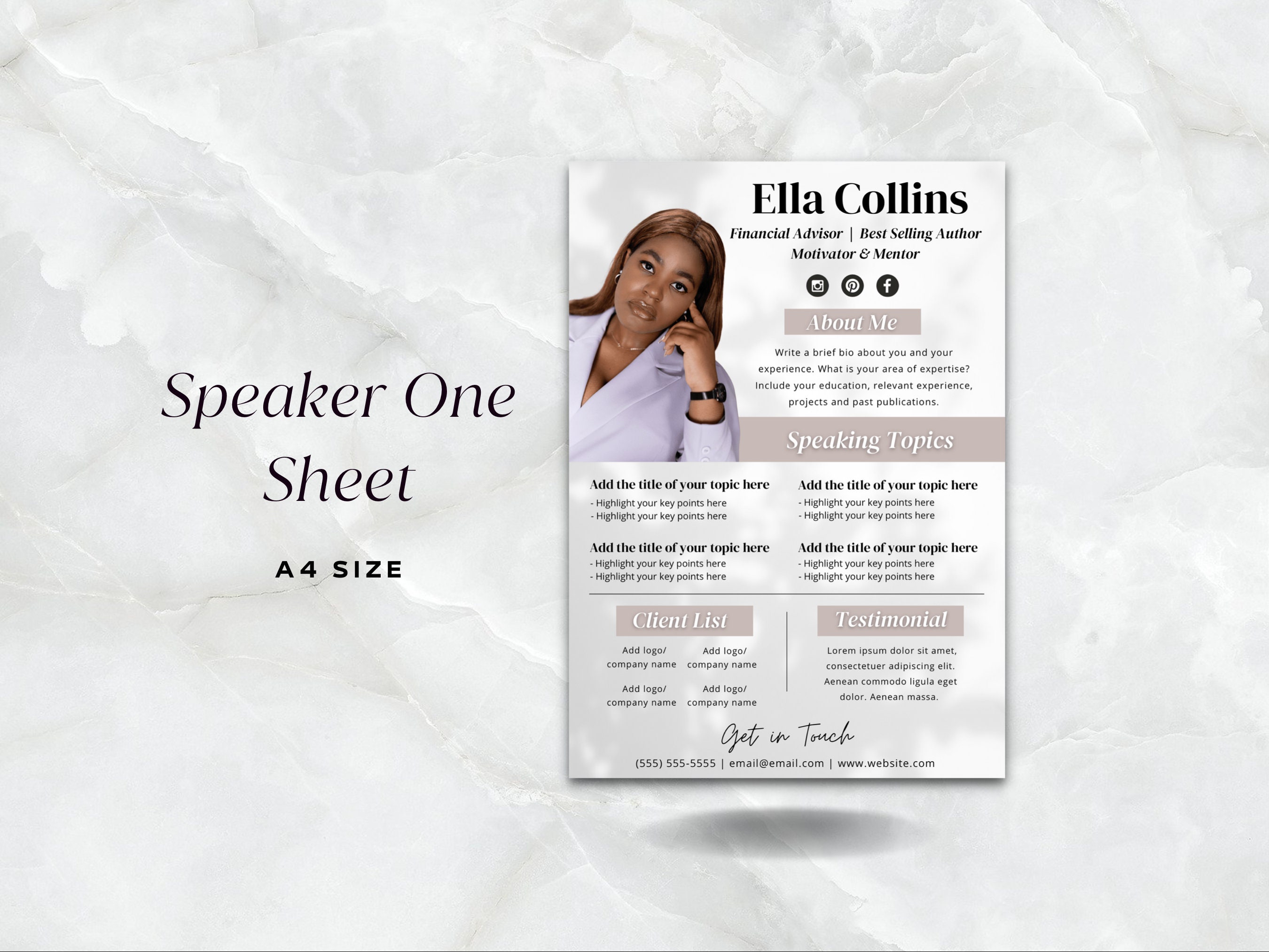 Ultimate Speaker Bundle Canva Templates | Speaker One Sheet | Business ...