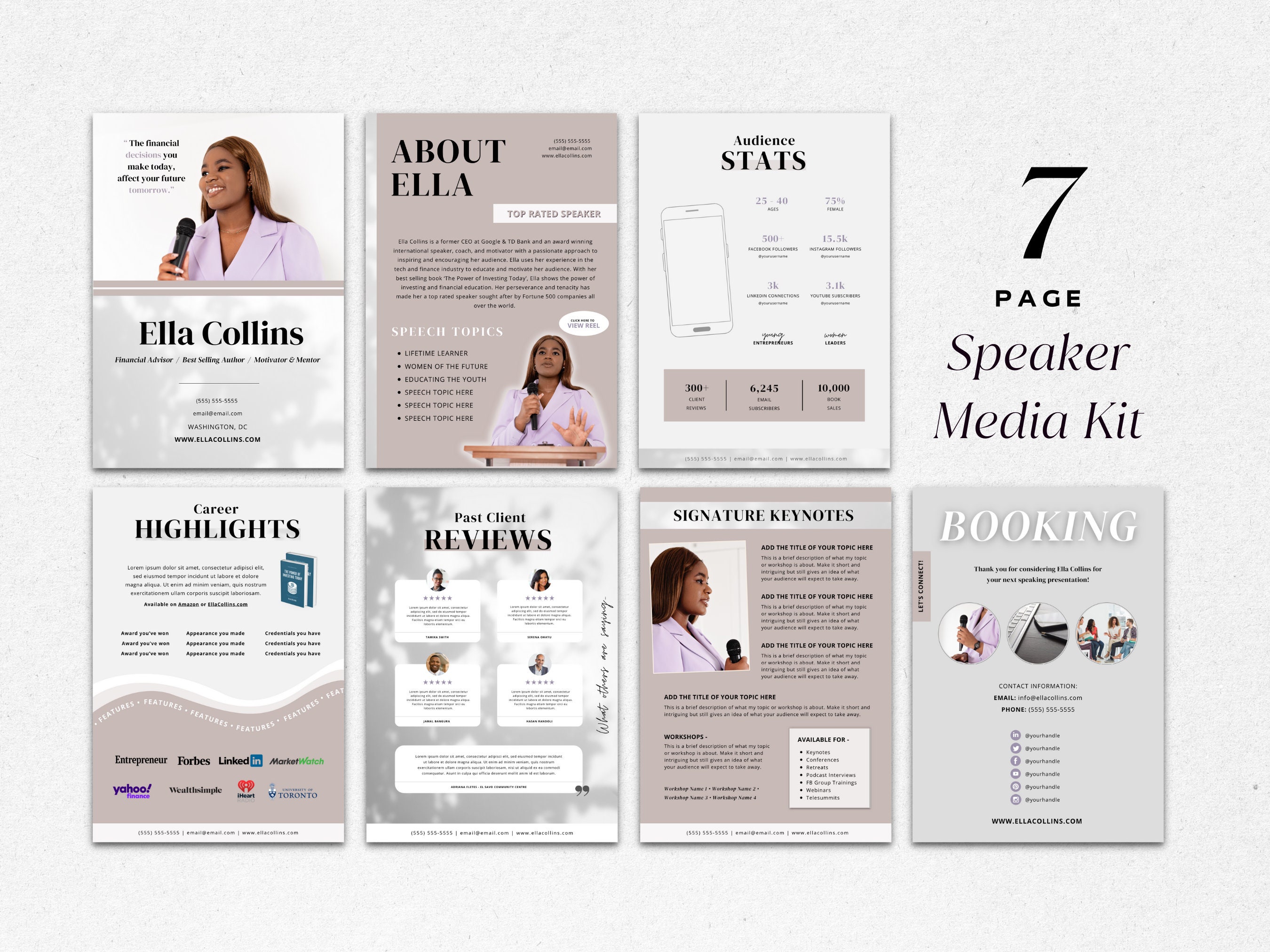 Mega Speaker Canva Bundle | Speaker One Sheet | Email Signature ...
