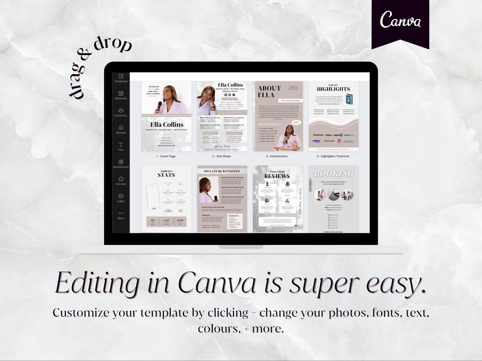 Ultimate Speaker Bundle Canva Templates | Speaker One Sheet | Business ...