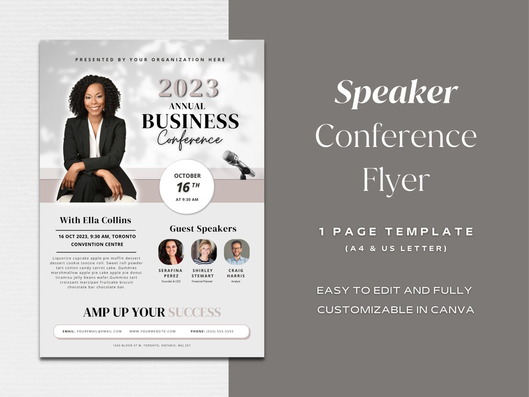 Business Conference Flyer | Speaker Canva Template | Seminar Flyer ...