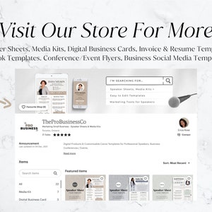 Minimal Speaker One Sheet Canva Template | One Sheet for Professional ...