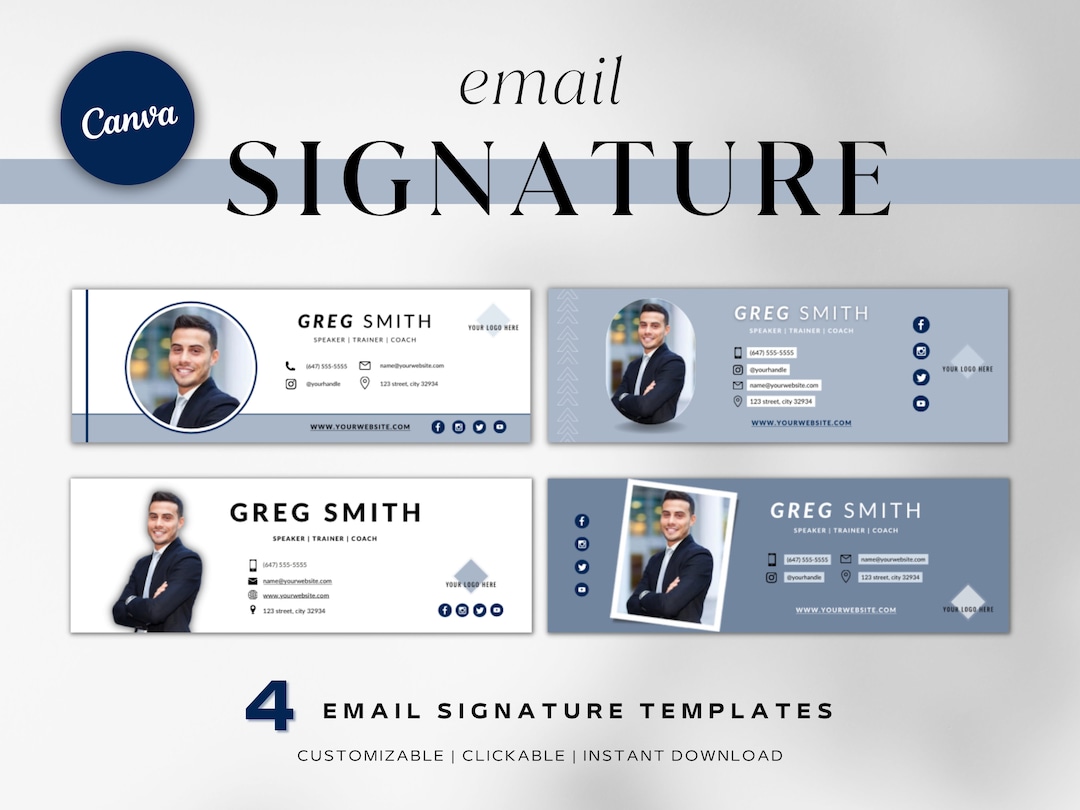 Email Signature Template for Gmail | Email Signature Clickable ...