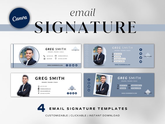 Email Signature Template for Gmail Email Signature Clickable | Etsy