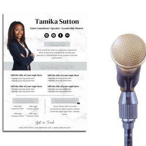 Speaker Sheet Canva Template | Speaker Sheet Template for Professional ...