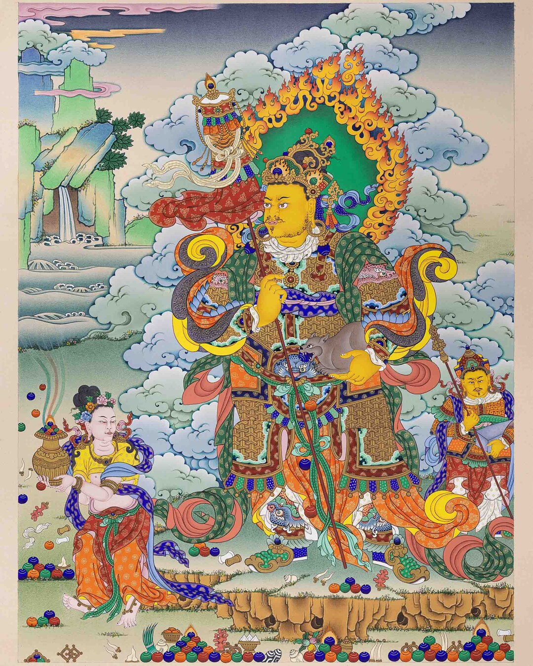 Four Direction Kings Thangka: Buddhist Giclée Canvas Print Set - Etsy