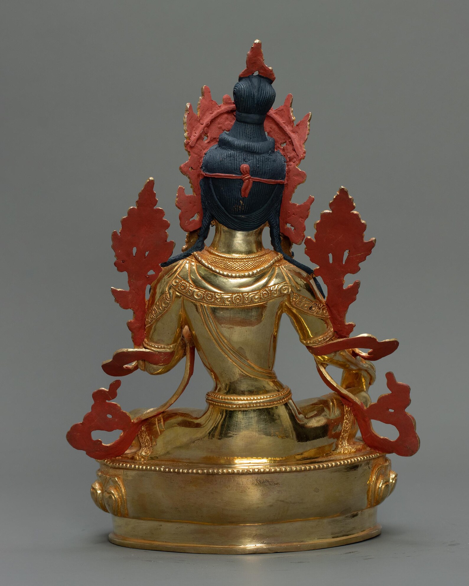 Green Tara Statue L Authentic Hand-carved Art L Gilded With Pure Gold ...