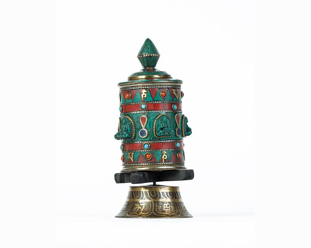 Buddhist Mani Prayer Wheel | Hand-inscribed Mantras for Spiritual ...