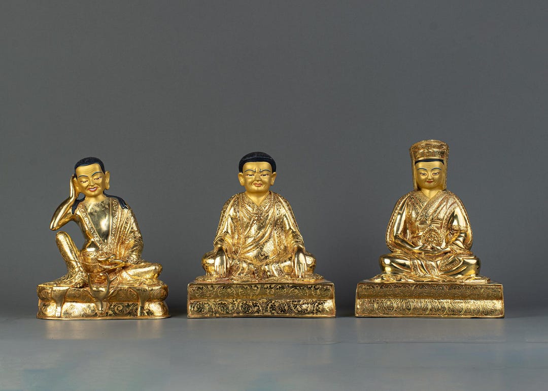 Kagyu Three Masters Statue Set I Art for Practitioner and Home Altar - Etsy