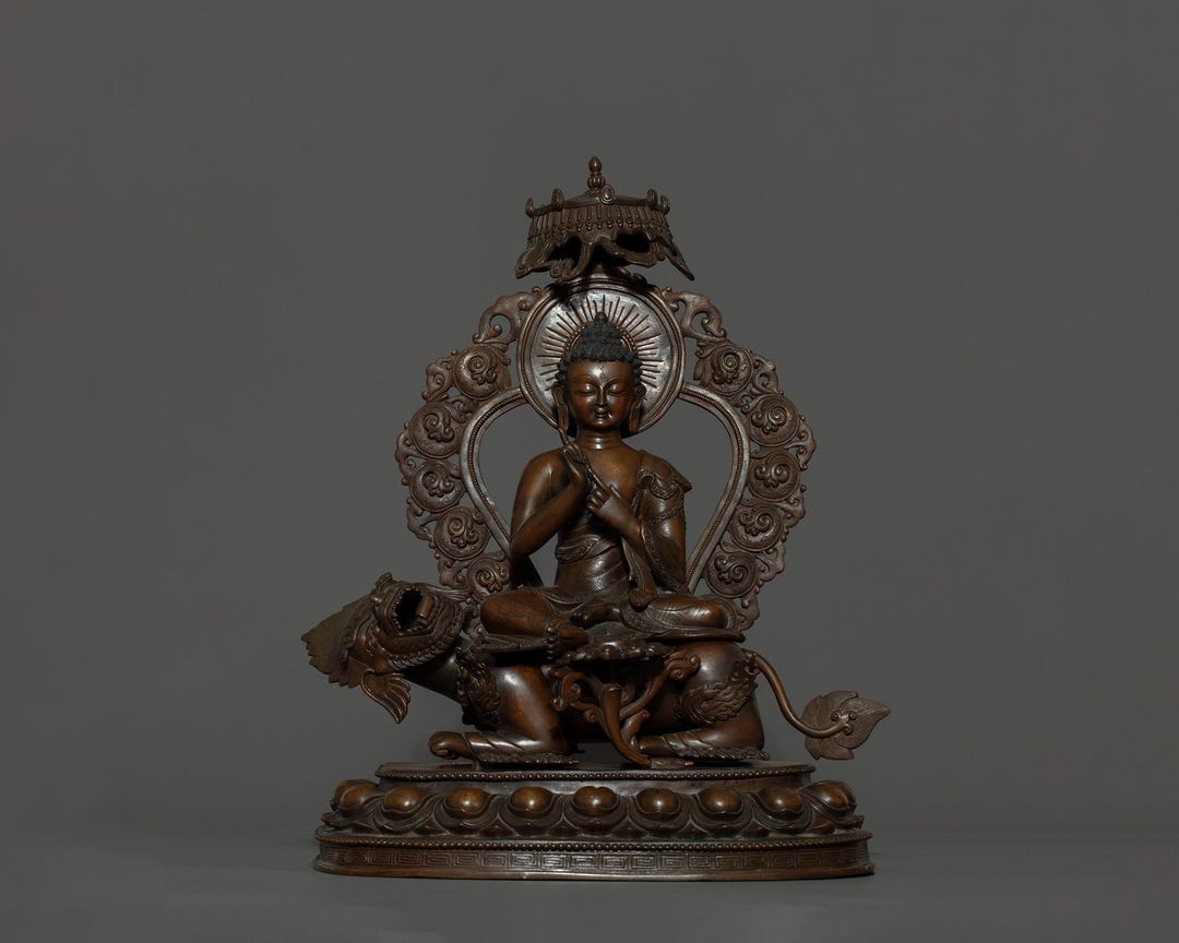Oxidized Lion Buddha Statue I Himalayan Art I Collector's Pride - Etsy