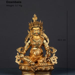 Dzambala Wealth God Statue I Handcrafted Prosperity I Tibetan Buddhism ...