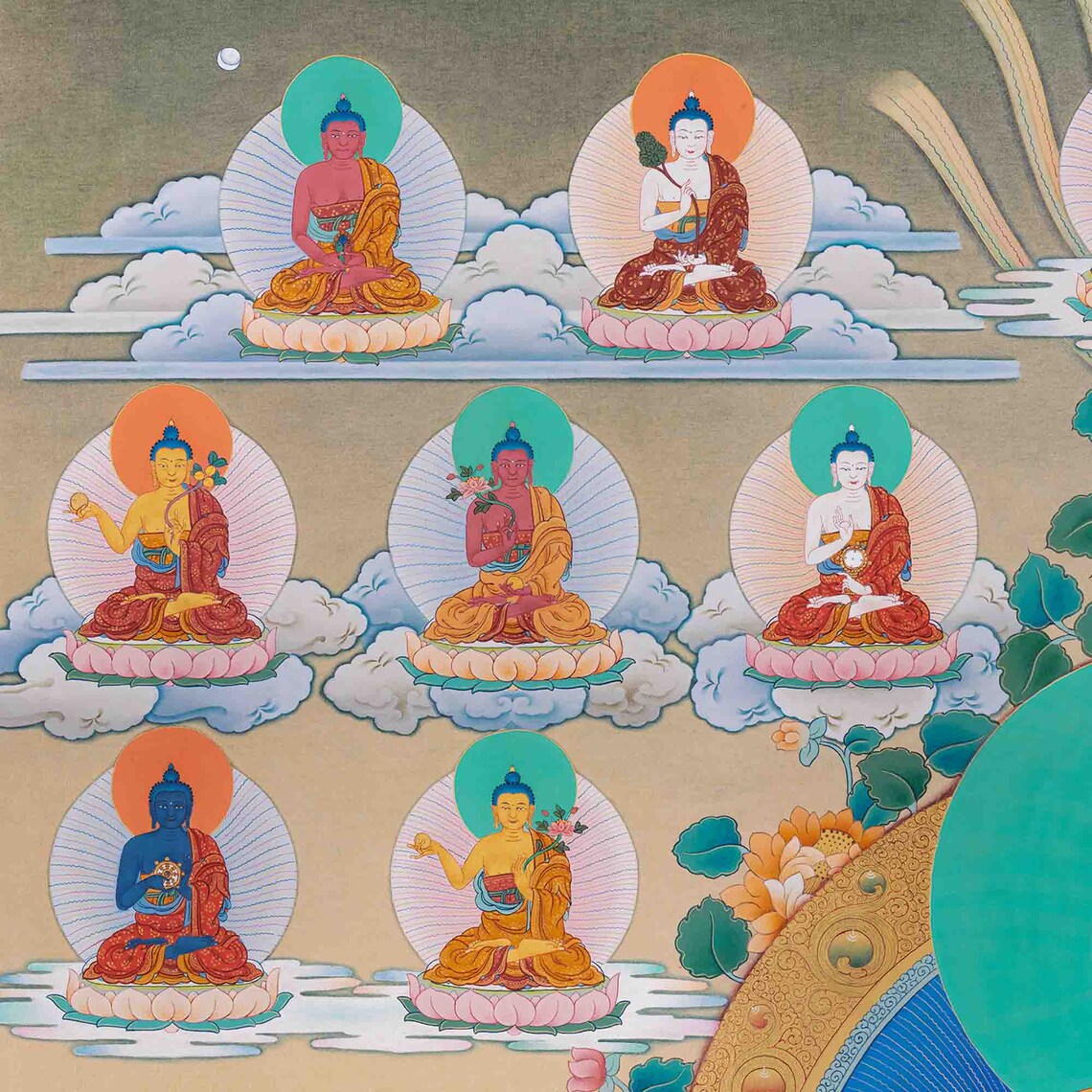 35 Confessional Buddhas in Traditional Buddhist Thangka L - Etsy