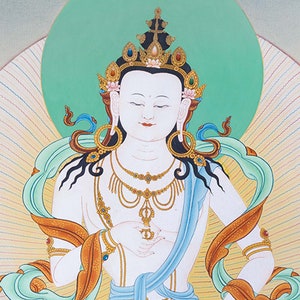 Vajrasattva in Traditional Thangka in High Quality Giclée Canvas Print ...