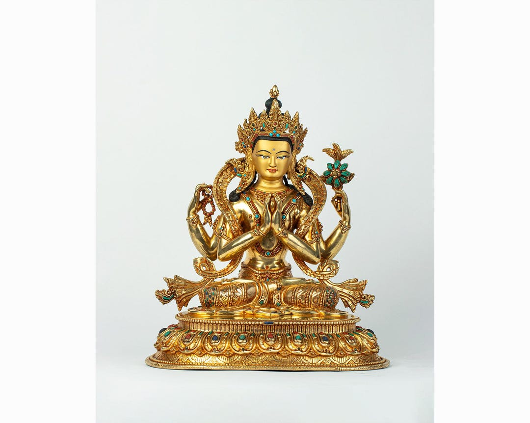 Compassionate Deity Chenrezig Statue | Enlightened Compassion Decor ...