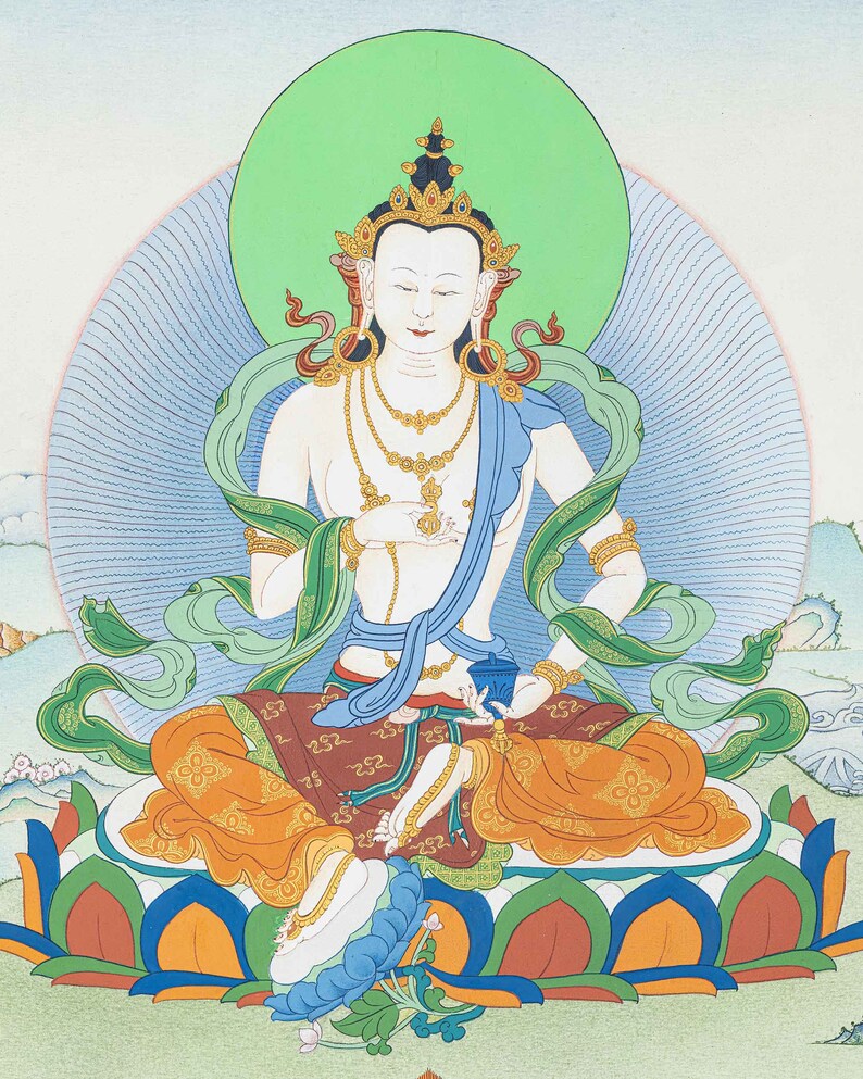 Beautiful Vajrasattva in Traditional Thangka Painting L Bodhisattva of ...