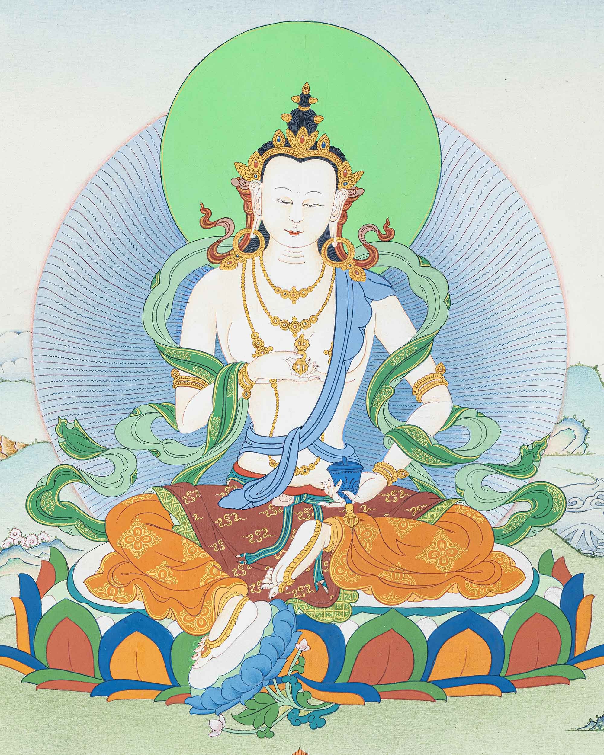 Beautiful Vajrasattva in Traditional Thangka Painting L Bodhisattva of ...