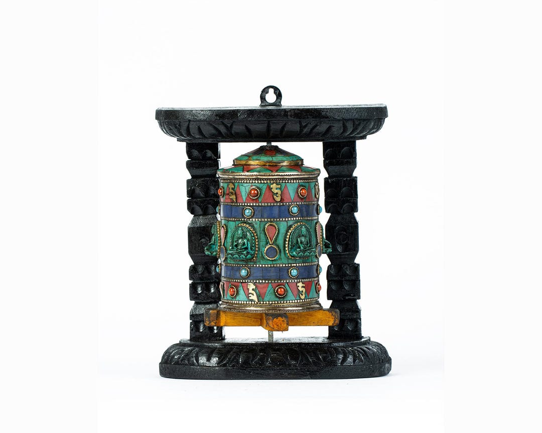 Beautifully Crafted Tibetan Prayer Wheel | Buddhist Mantra Om Mani ...